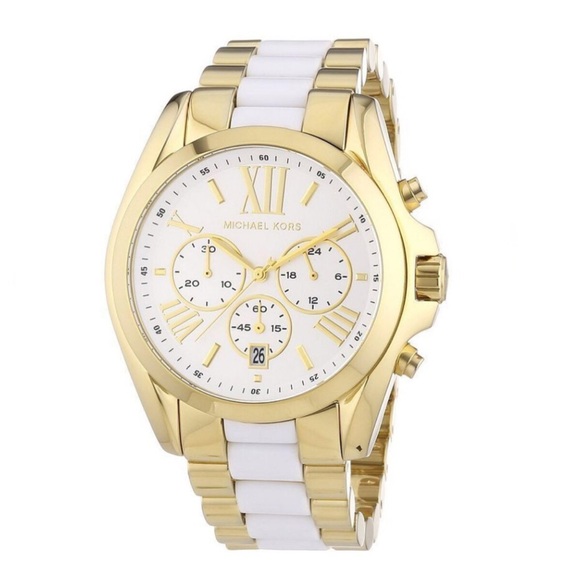 Michael Kors | Accessories | Michael Kors Womens Goldwhite Chronograph ...